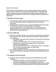 Understanding Fourier Series Definition Coefficients Course Hero