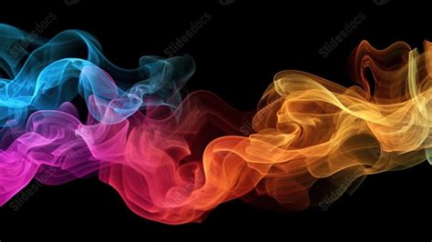 무료 검정색 3d 렌더링의 선 잔물결 같은 생생한 연기 Ppt 배경 Slidesdocs