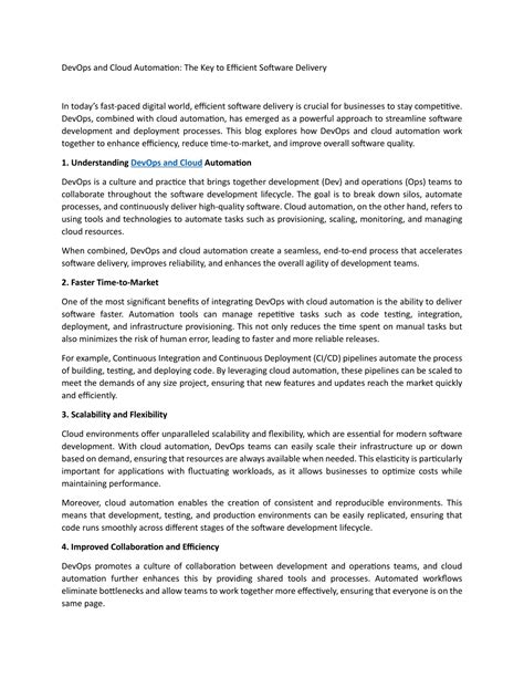 Ppt Devops And Cloud Automation The Key To Efficient Software Delivery Powerpoint Presentation