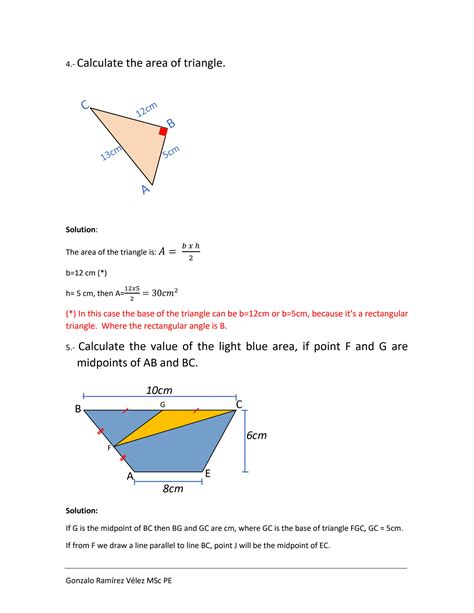 solution geometry solved exercises shaded areas triangle quadrilateral