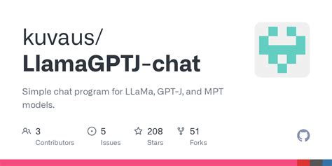 Github Kuvausllamagptj Chat Simple Chat Program For Llama Gpt J And Mpt Models