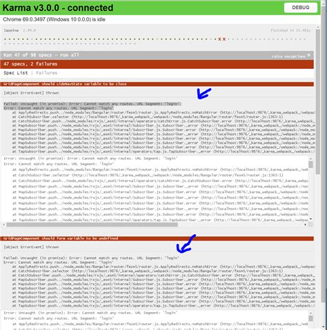 Unit Testing Failed Uncaught In Promise Error Cannot Match Any Routes Url Segment