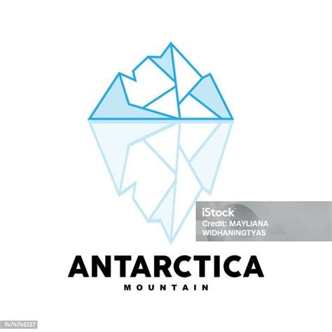 빙산 로고 남극 산맥 벡터 아이스 블루 색상 자연 디자인 제품 브랜드 일러스트 템플릿 아이콘 강에 대한 스톡 벡터 아트 및 기타