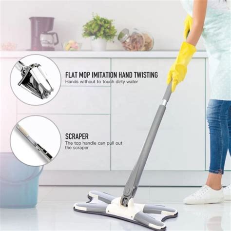 New X Style Squeeze Mop Floor Mops With Reusable Microfiber Pads Hand