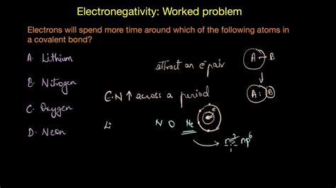 Electronegativity Worked Problem Periodic Properties Of Elements Chemistry Khan Academy