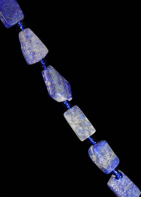Western Asiatic Lapis Lazuli Rectangular Beaded Necklace No Reserve