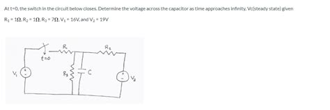 Solved At T 0 The Switch In The Circuit Below Closes
