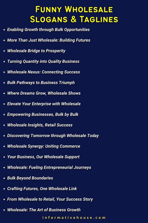 199 Unique Slogan For Wholesale Business To Grow Slogan Witty One Liners How To Memorize Things