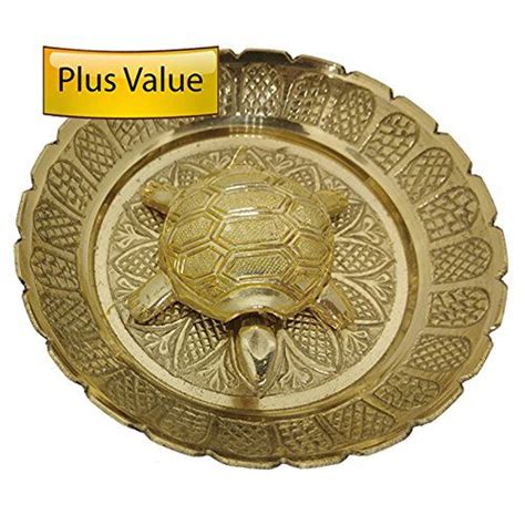 Premium Handicraft Vastu Feng Shui Brass Tortoise Turtle With Plate