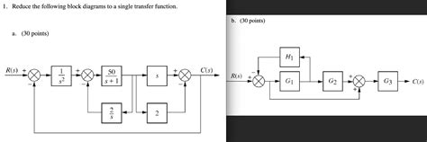 solved 1 reduce the following block diagrams to a single