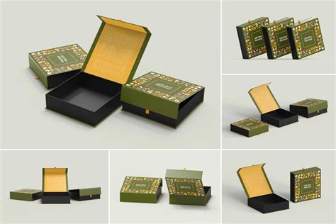 T Box Mockup 17款正方形磁吸翻盖文创礼盒纸盒包装盒设计ps样机素材展示效果图 格外视觉 Uigui Cn 国外高品质设计素材共享网