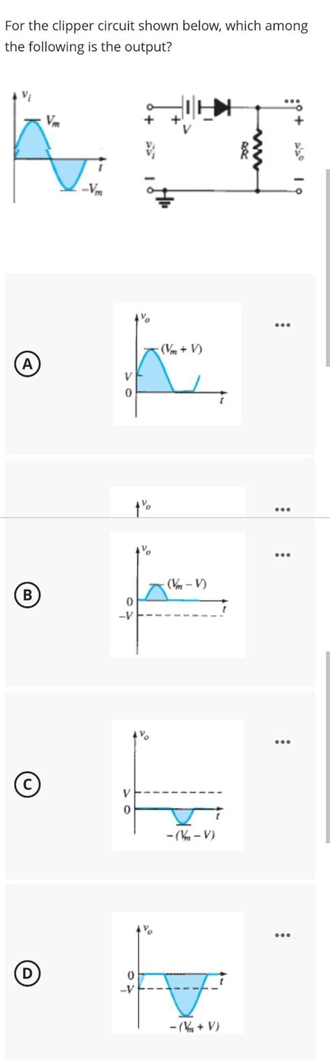 Solved For The Clipper Circuit Shown Below Which Among The Chegg
