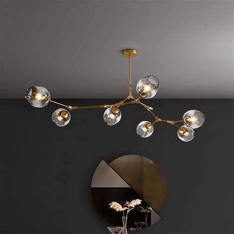 북유럽 분자 샹들리에 거실 Led 펜던트 램프 블랙 골드 홈 장식 금속 조명 유리 광택 E27 천장 조명샹들리에 Aliexpress