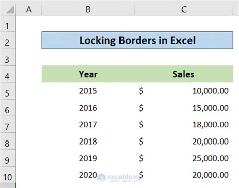 How To Lock Borders In Excel With Easy Steps Exceldemy
