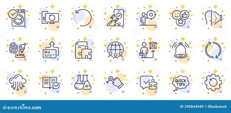 Outline Set Of Recovery Data Cloud Storage And Face Id Line Icons For Web App Pictogram Icon