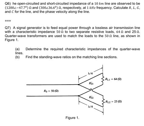solved q6 ﻿he open circuited and short circuited impedance