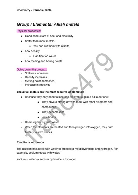 SOLUTION Cambridge Igcse Chemistry 9 Periodic Table Studypool