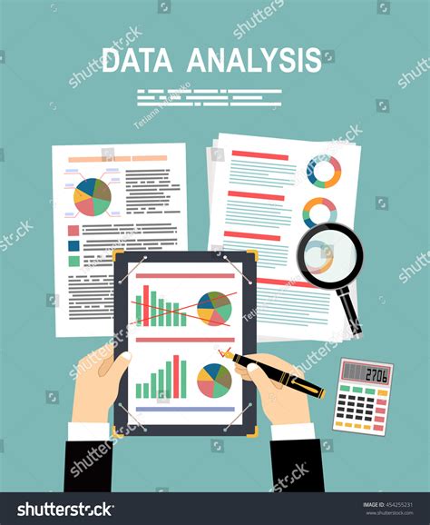 Analyzes Data Analysis Concept Flat Design Stock Vector Royalty Free