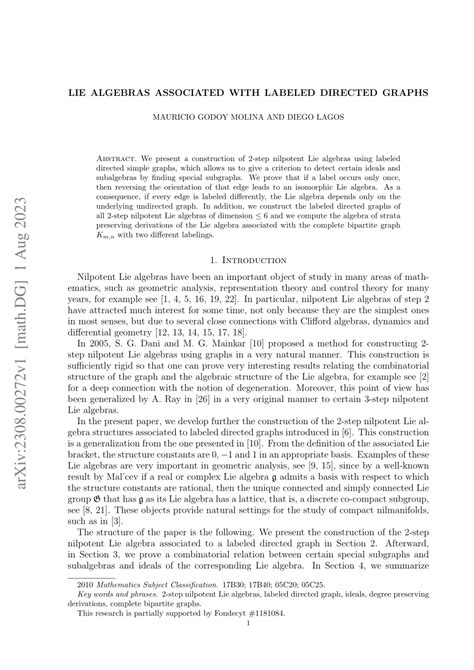 Pdf Lie Algebras Associated With Labeled Directed Graphs