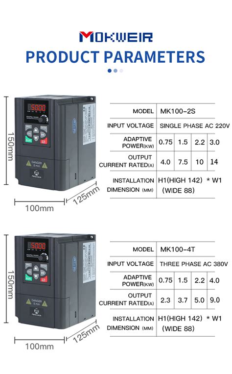 Frequency Converter Vfd Single Phase Triple Phase Variable Speed Drive Vfd V V V Kw