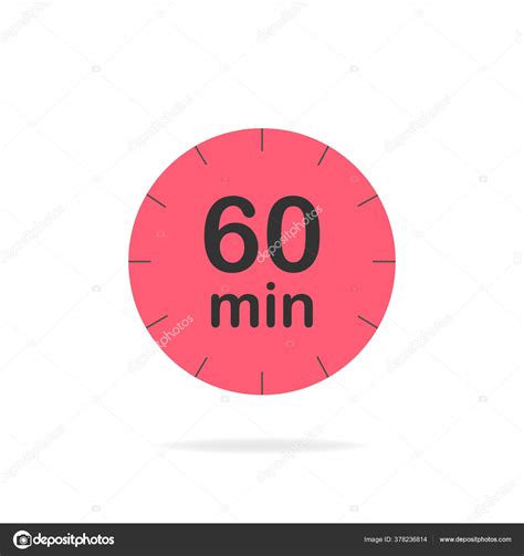 Minutes Timer Stopwatch Symbol Flat Style Editable Isolated Vector
