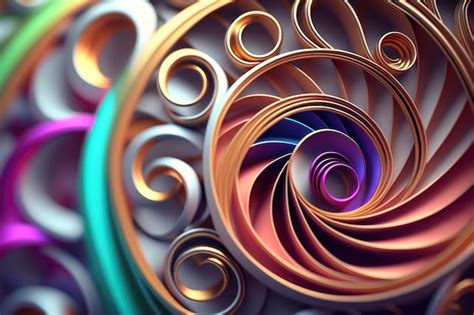 premium photo colorful spiral pattern made of multiple wires closeup