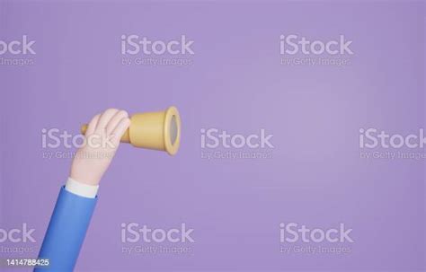 망원경 비즈니스 비전 또는 경력 성장 개념 3d 렌더링 일러스트레이션을위한 기회를 찾는 비즈니스 핸드 3차원 형태에 대한 스톡