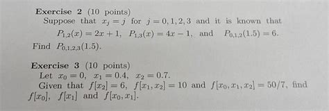 Solved Exercise Points Suppose That Xj J For Chegg Com