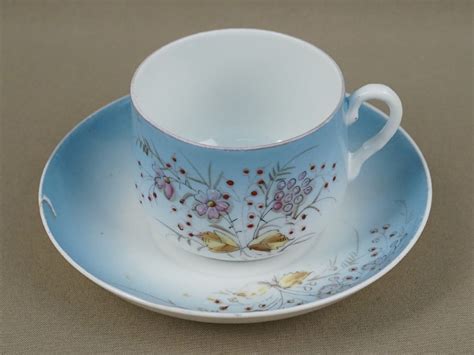 Чайная пара фарфор роспись золочение Завод Т ва М С Кузнецова