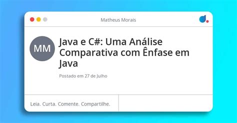 Java E C Uma Análise Comparativa Com Ênfase Em Java