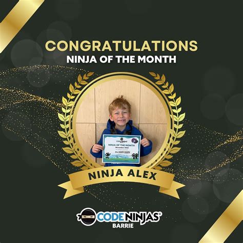 Code Ninjas Congratulations To Ninja Alex For Being Our