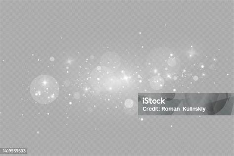 반짝이는 입자로 가벼운 효과 크리스마스 먼지 하얀 불꽃은 특별한 빛으로 빛납니다 추상적인에 대한 스톡 벡터 아트 및 기타 이미지 추상적인 투명 배경 흰색 Istock