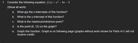 solved consider the following equation f x x2 4x 5 show