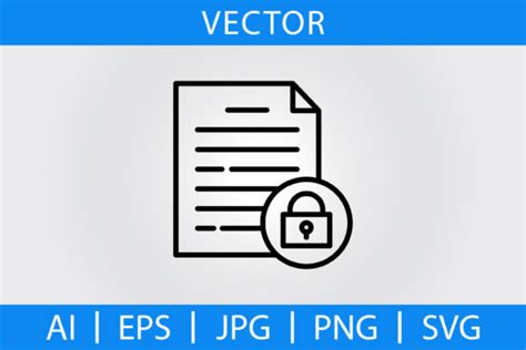 Vector Document Lock Outline Icon Graphic By SAM Designs Creative Fabrica