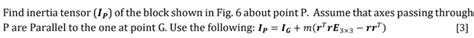 Solved Find Inertia Tensor IP Of The Block Shown In Fig Chegg Com