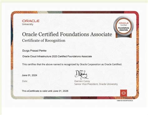 Durga Prasad Penke On Linkedin Vijay Oracleacademy Databasefoundations Continuousleaming