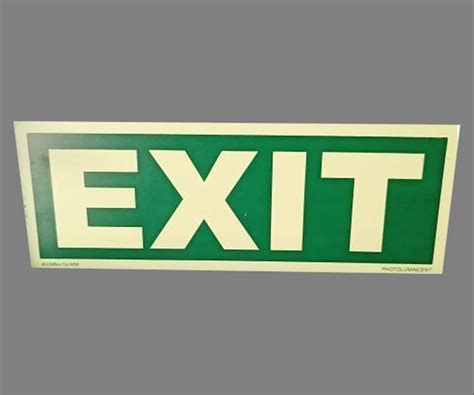 Mild Steel Rectangular Exit Sign Board For Commercial Board Thickness 3mm At 200 Piece In