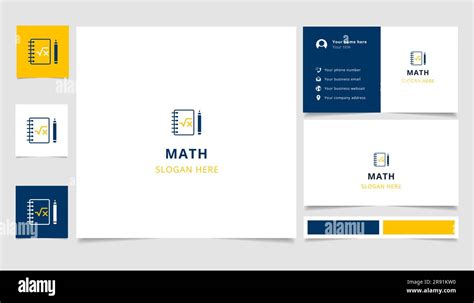 Math Logo Design With Editable Slogan Branding Book And Business Card