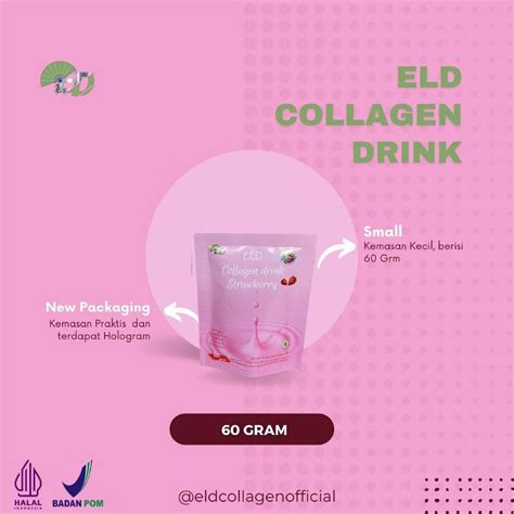 Jual 100 Original Eld Collagen Drink Strawberry 60gr Minuman