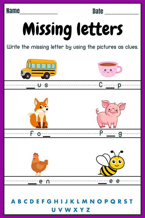 Missing Letters Worksheets With Answers Free Pdfs