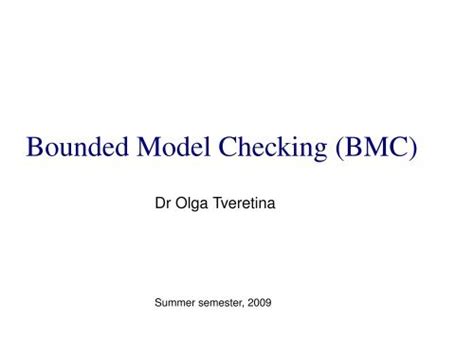 Bounded Model Checking Bmc