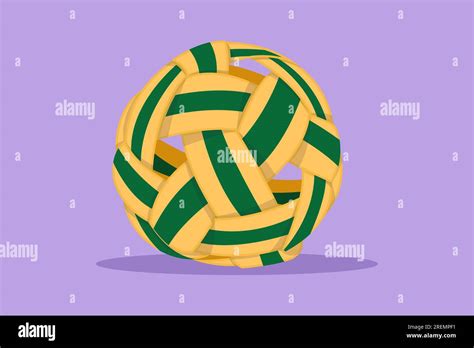 Graphic Flat Design Drawing Of Sepak Takraw Ball Or Rattan Ball Logo