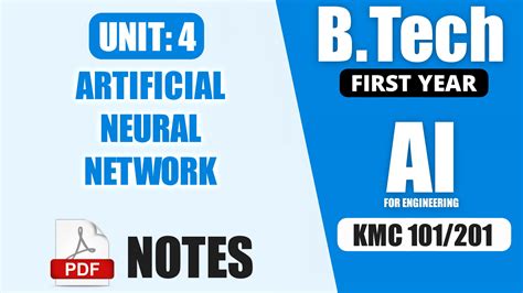 Unit 4 Artificial Neural Network Btech Aktu Pdf Notes Download For First Year Artificial