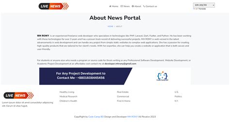 Github Dev Mhrony Live News Portal In Php Live News Portal In Php Design And Development By