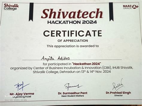 arpita adideo on linkedin hackathon innovation shivalikcollege learningjourney techcommunity…