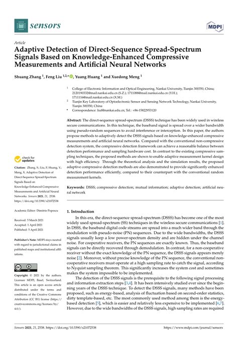 Pdf Adaptive Detection Of Direct Sequence Spread Spectrum Signals