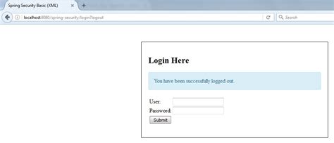 Spring Security Form Based Authentication Xml Configuration Roy