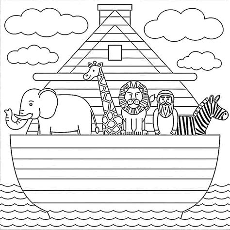 Arca De Noé Sencillo Para Colorear Imprimir E Dibujar Coloringlib