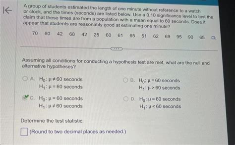 Solved Part 1 Need Help Finding Test Statistic And
