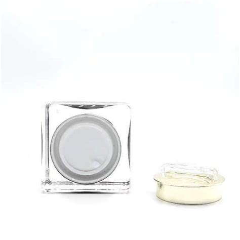 피부 관리를 위한 은색 뚜껑을 가진 고급 화장용 아크릴 포장 50g 까만 사각 아크릴 플라스틱 크림 콘테이너 단지 50ml